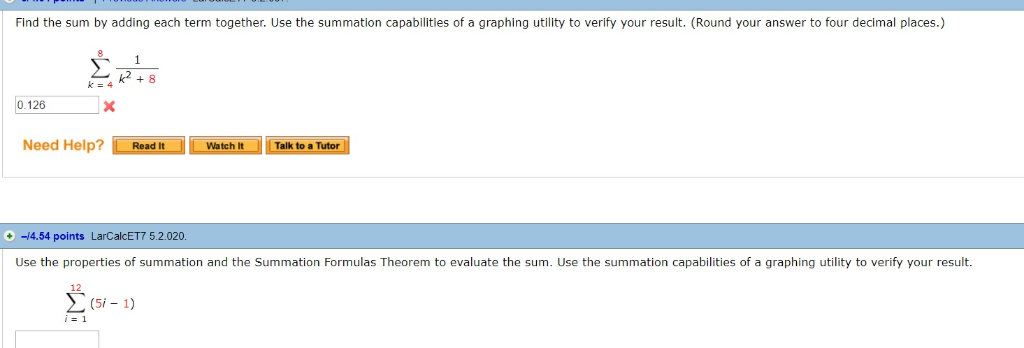 Solved Find The Sum By Adding Each Term Together Use The 