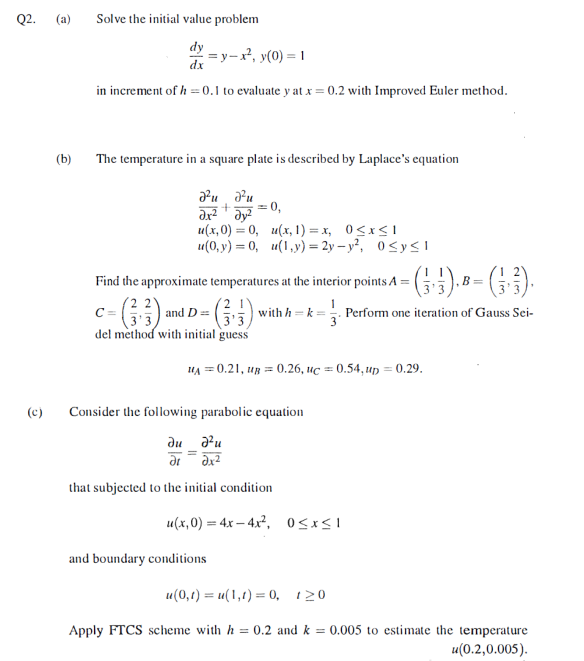 Q2. (a) Solve the initial value problem | Chegg.com