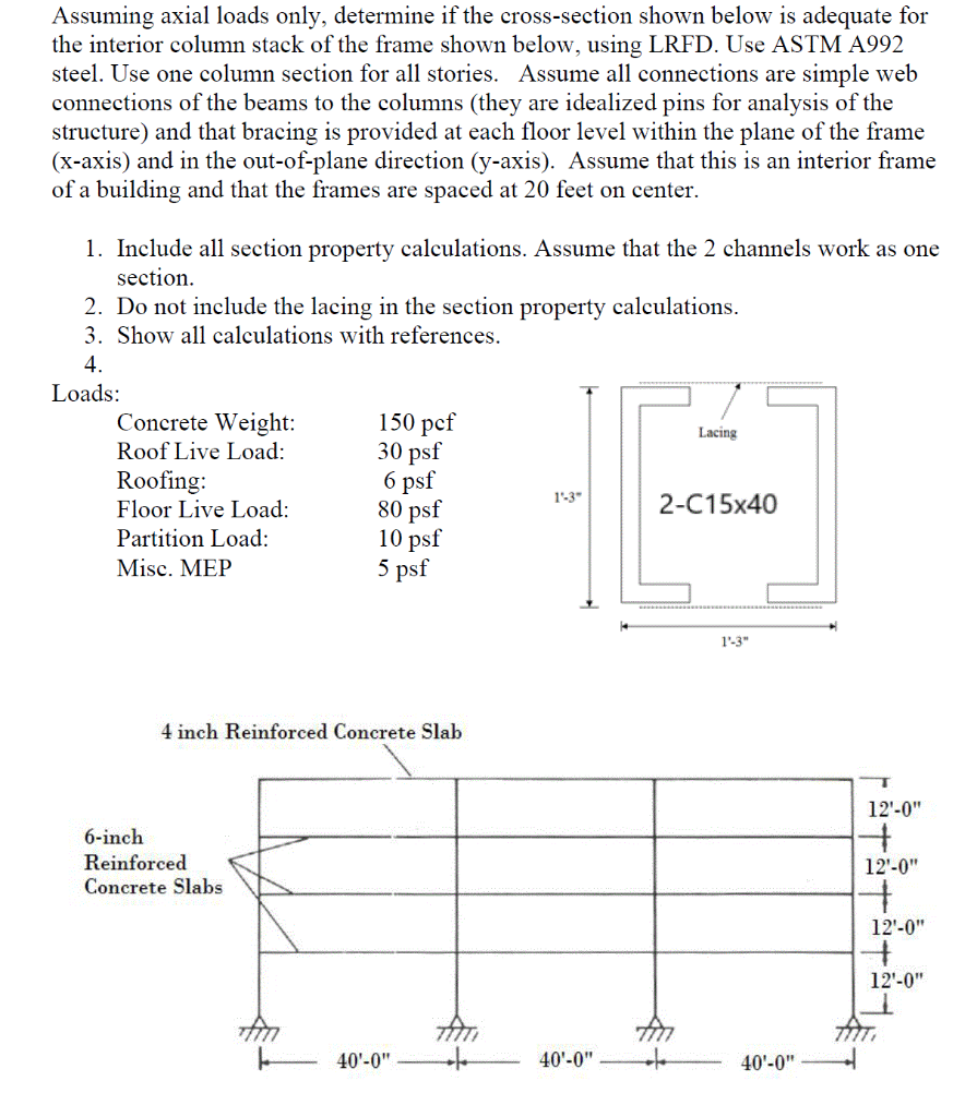 Assuming axial loads only, determine if the | Chegg.com