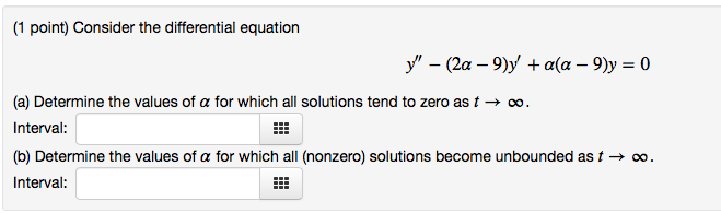 Solved (1 point) Consider the initial value problem d2y dy | Chegg.com