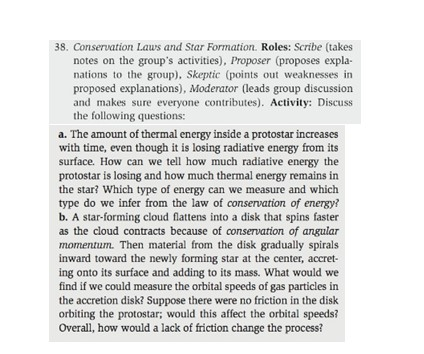 Solved 38·Conservation Laws and Star Formation. Roles: | Chegg.com