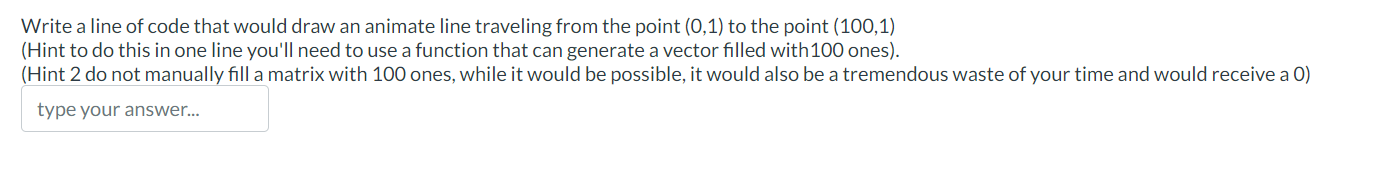 Write a line of code that would draw an animate line | Chegg.com