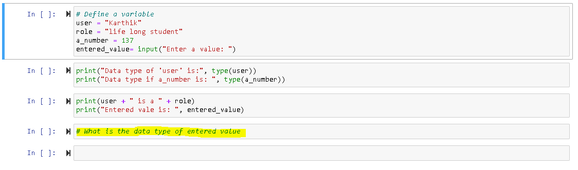 Solved # What is the data type of entered value | Chegg.com