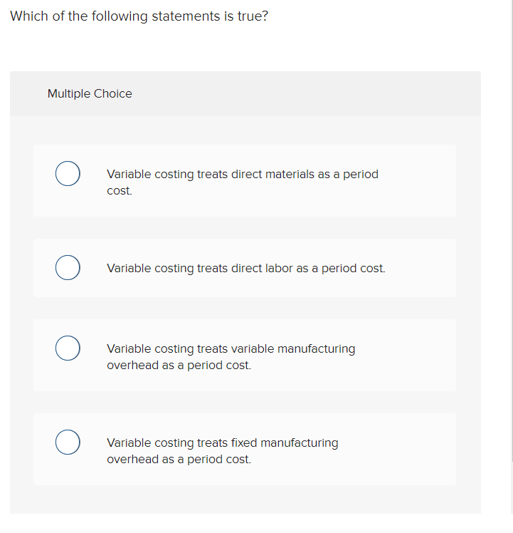 Solved Which of the following statements is true? Multiple | Chegg.com