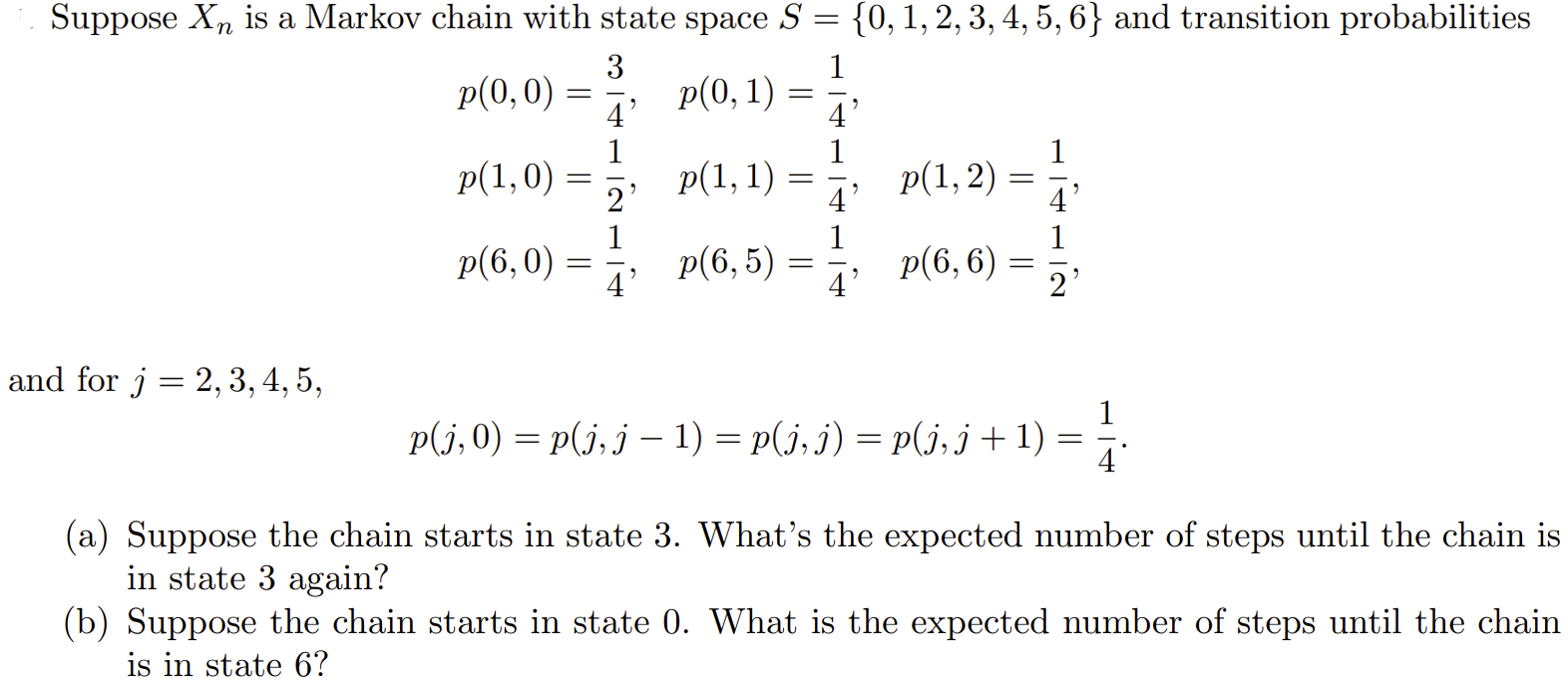 Solved Suppose Xn is a Markov chain with state space | Chegg.com