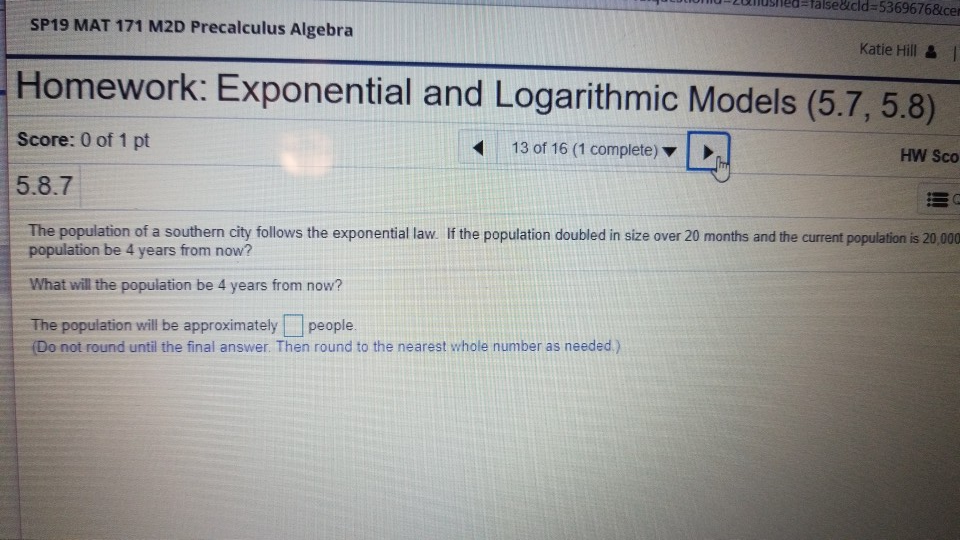 Solved SP19 MAT 171 M2D Precalculus Algebra Katie Hill & I | Chegg.com
