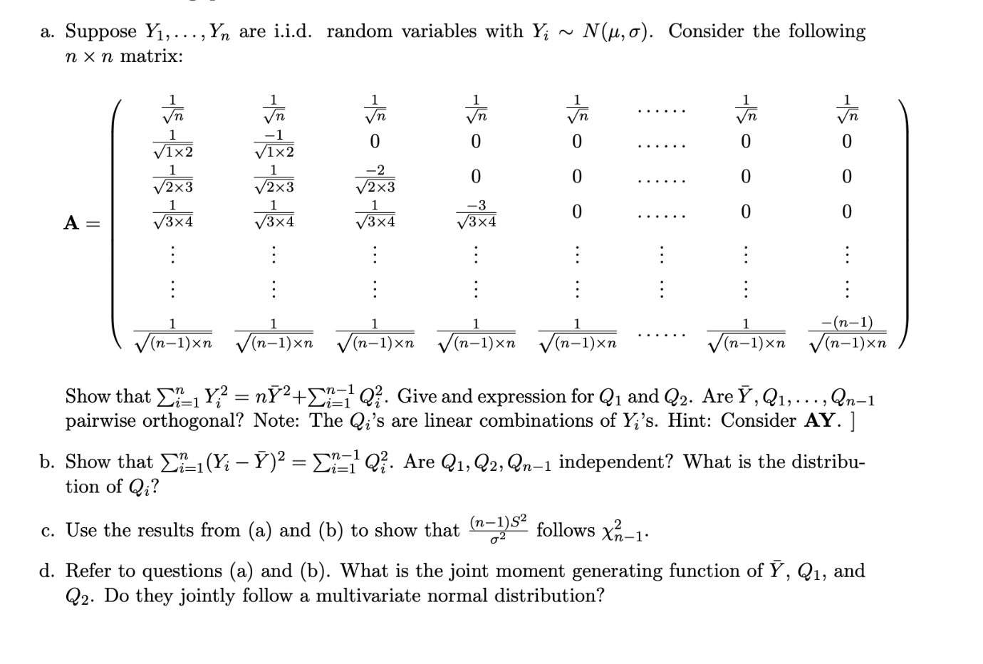 Solved Suppose Y1,…,Yn are i.i.d. random variables with | Chegg.com