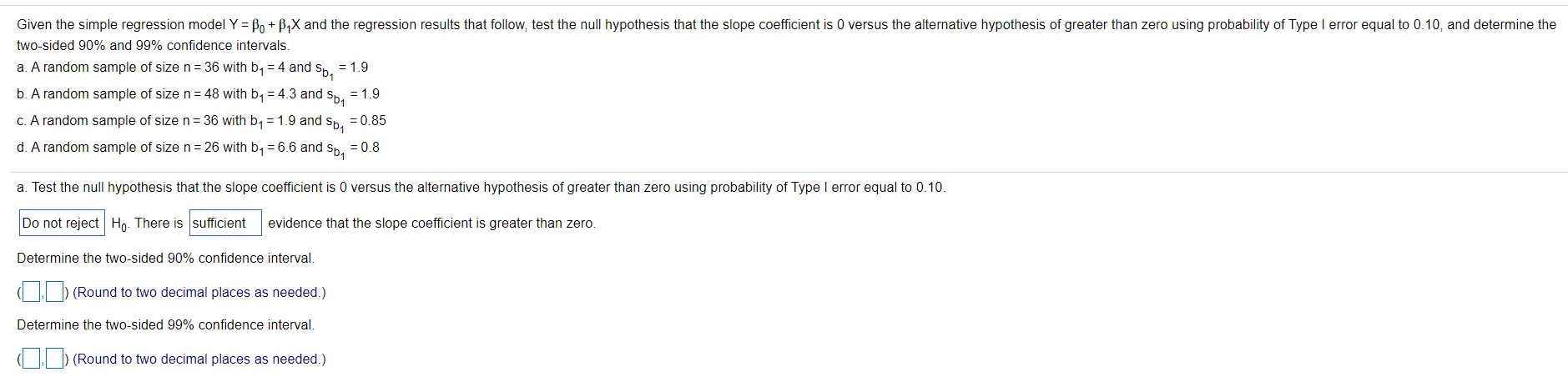 Solved Given The Simple Regression Model Y Be B X And 