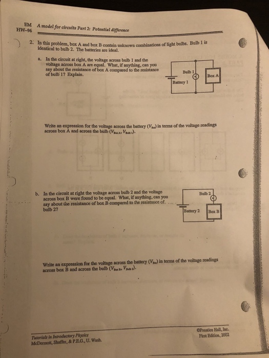 Solved EM HW-96 A model for circuits Part 2: Potential | Chegg.com