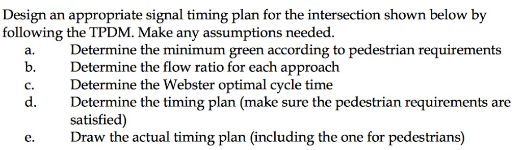 Solved Design an appropriate signal timing plan for the | Chegg.com
