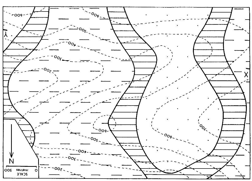 Solved Map 2 displays an outcrop pattern of sedimentary | Chegg.com