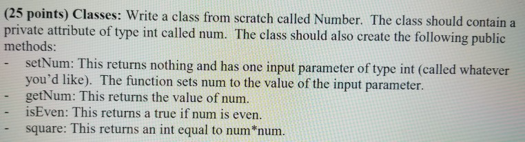 Solved (25 Points) Classes: Write A Class From Scratch 