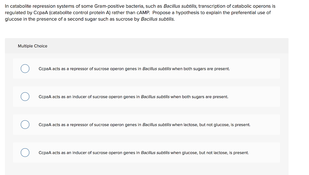 Solved In catabolite repression systems of some | Chegg.com