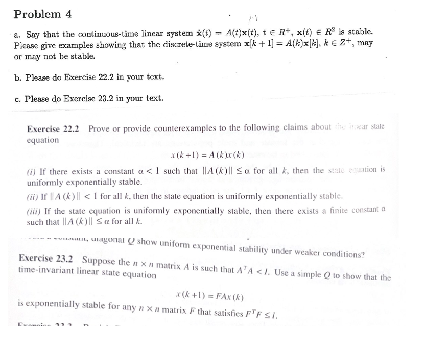 A Say That The Continuous Time Linear System