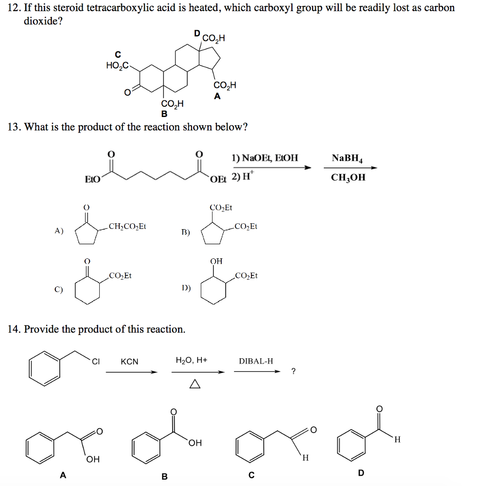 Solved O Chem questions, just checking to see if my answers | Chegg.com