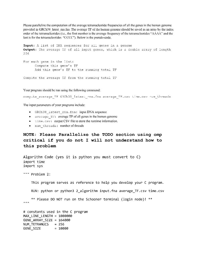 Solved Please paraallelize the computation of the average | Chegg.com