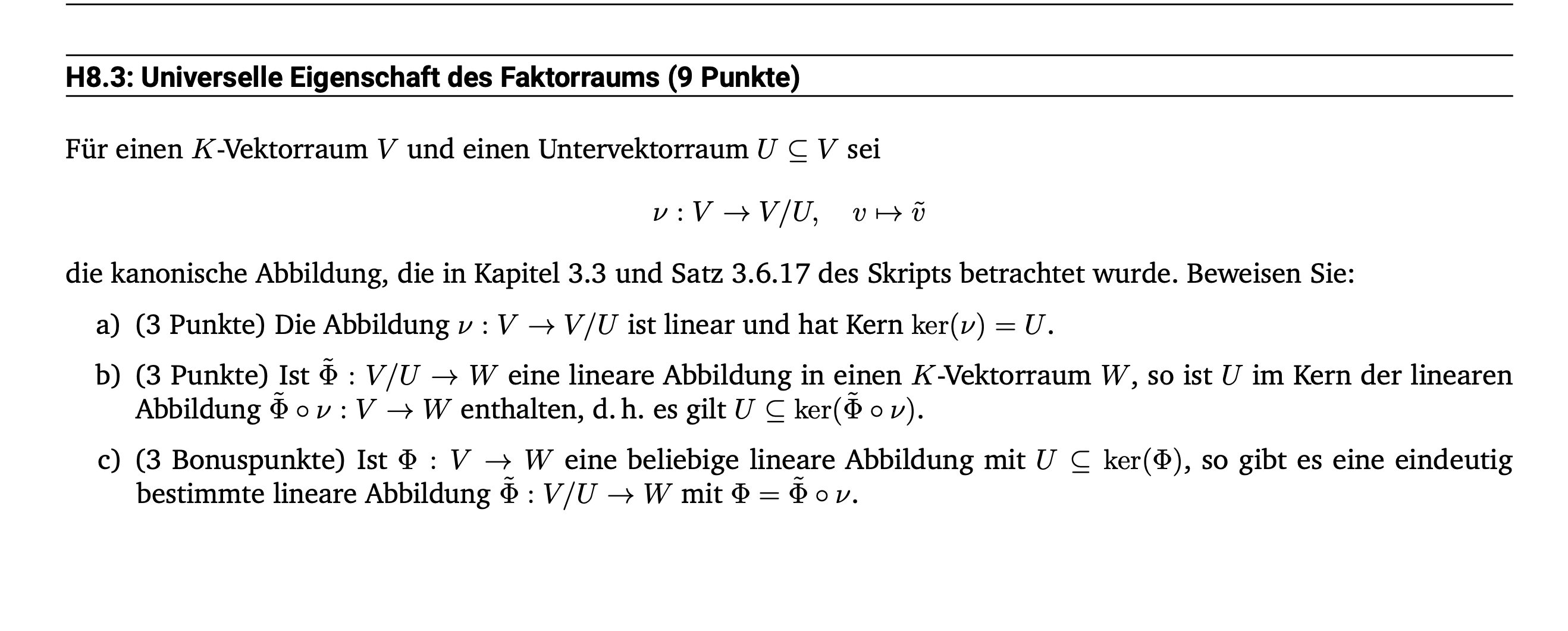 Solved For a K-vector space V and a subvector space U ⊆ V | Chegg.com Solved For a K-vector space V and a subvector space U ⊆ V | Chegg.com