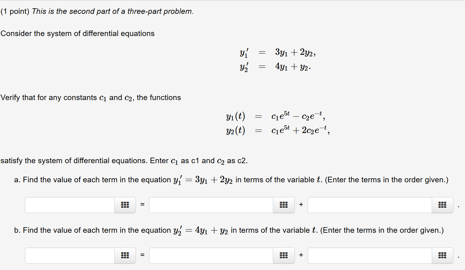 Solved (1 point) This is the second part of a three-part | Chegg.com
