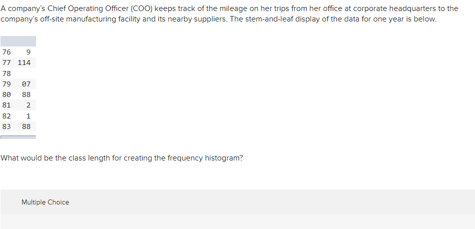 Solved A company's Chief Operating Officer (COO) keeps track | Chegg.com