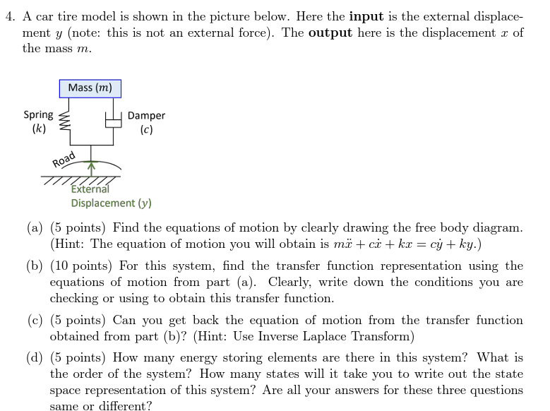 Solved 4. A car tire model is shown in the picture below. | Chegg.com