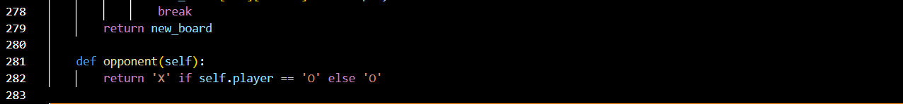 Solved \begin{tabular}{l|l} 278 & ∣ break \\ 279 & return | Chegg.com