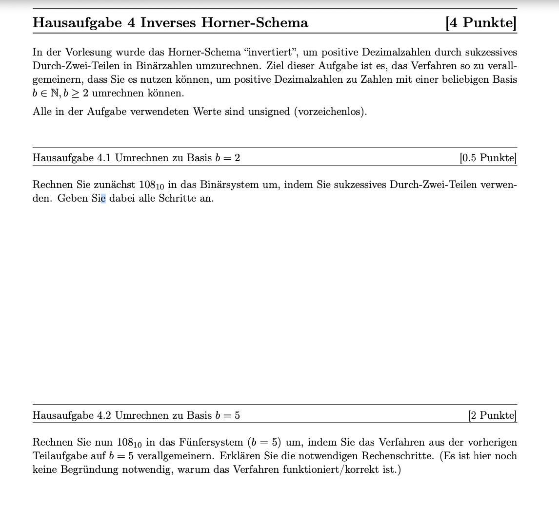 Solved Homework 4 Inverse Horner scheme In the lecture, the | Chegg.com