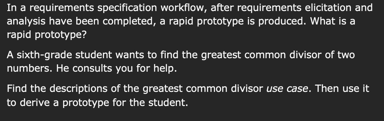 Solved In A Requirements Specification Workflow After