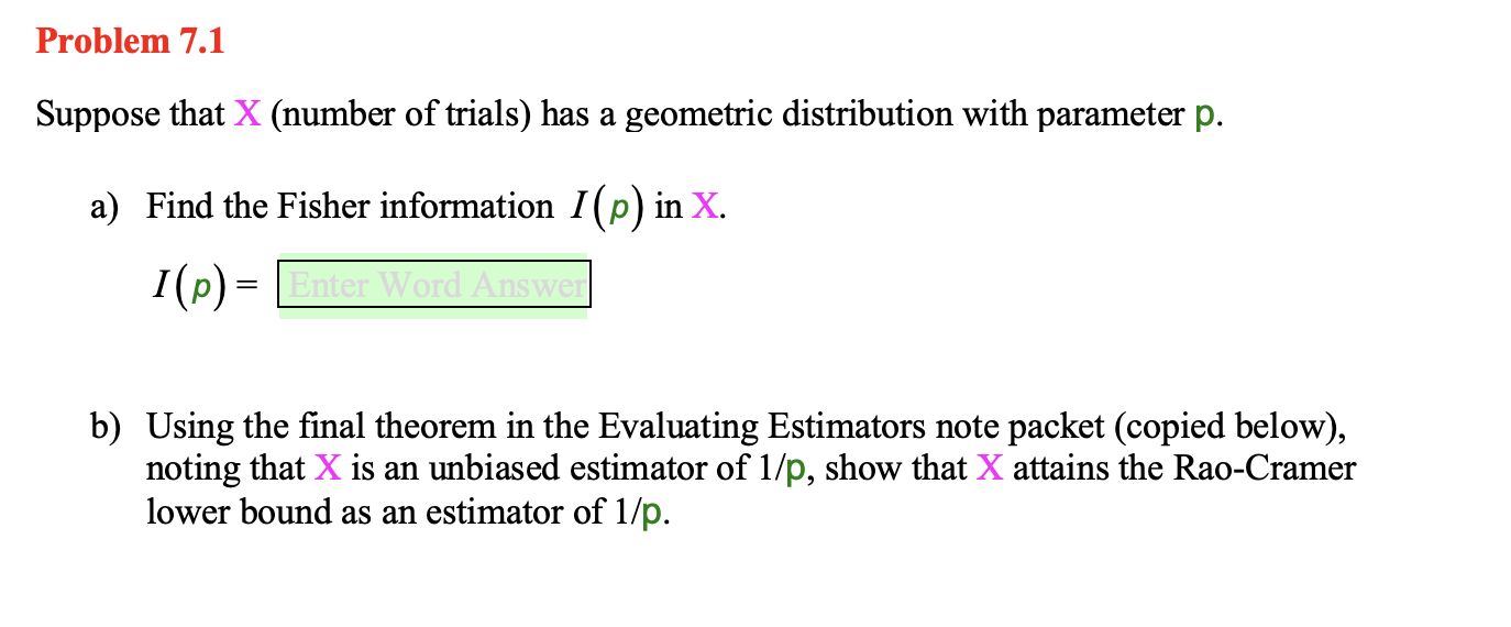 Solved Suppose that X (number of trials) has a geometric | Chegg.com