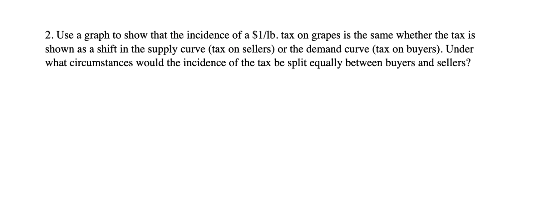 Solved 2. Use a graph to show that the incidence of a $1/lb. | Chegg.com