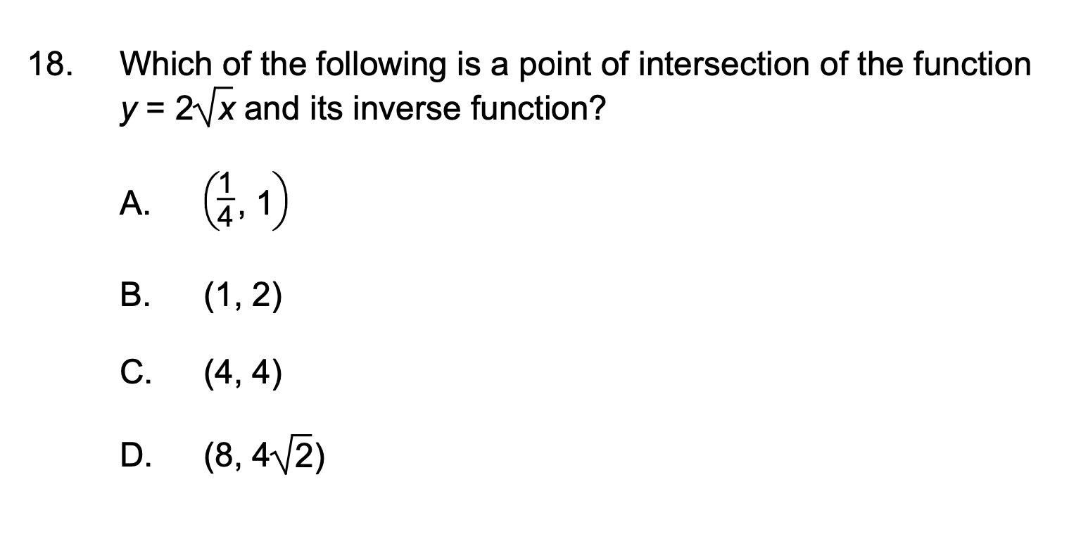 Solved 8. Which of the following is a point of intersection | Chegg.com