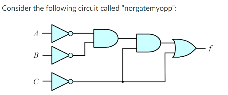 Solved Consider the following circuit called "norgatemyopp": | Chegg.com