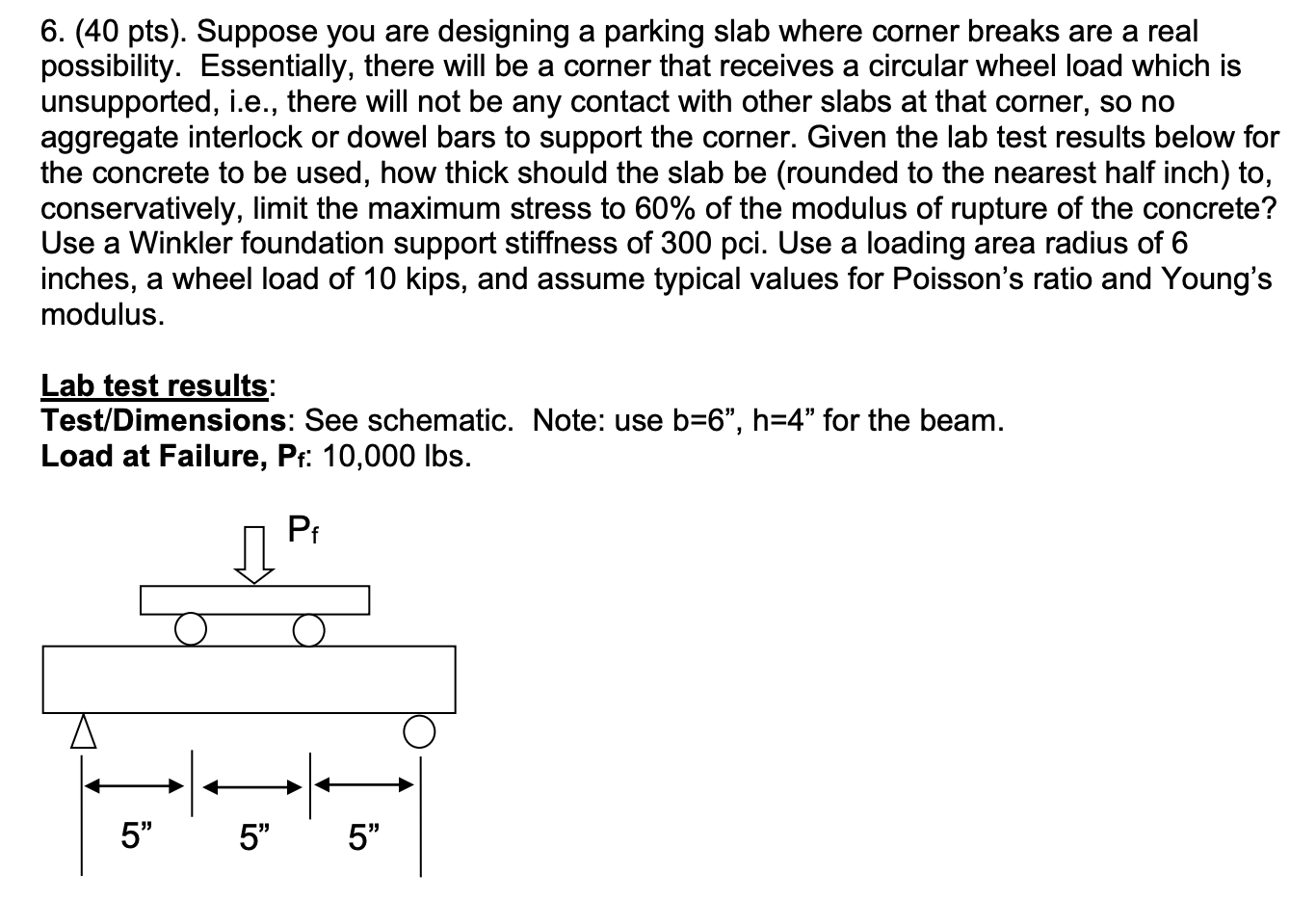 Solved (40 ﻿pts). ﻿Suppose you are designing a parking slab | Chegg.com