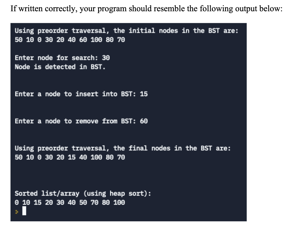Solved Part A Binary Search Tree Bst Using The 4656