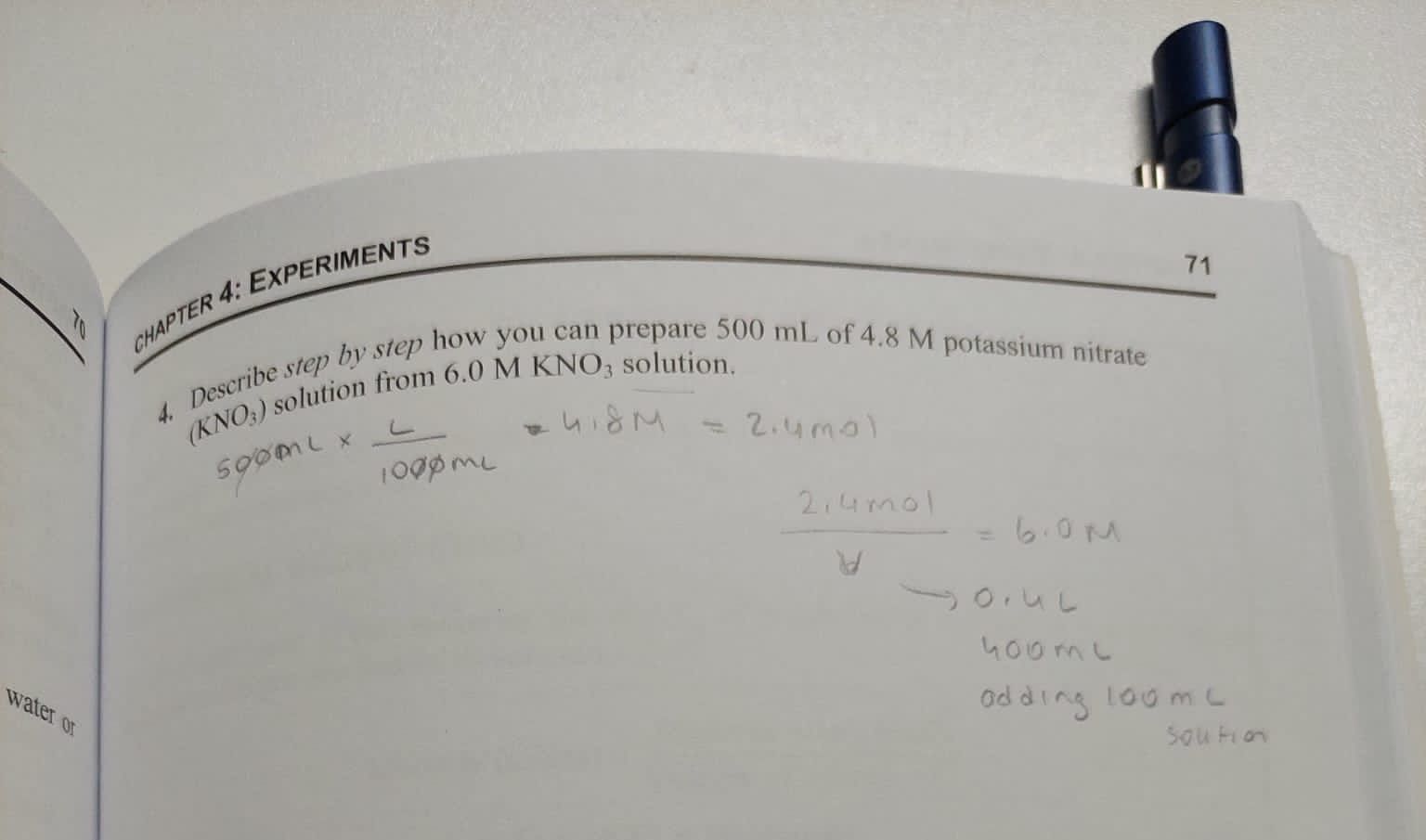 Solved 4. Describe step by step how you can prepare 500 mL | Chegg.com