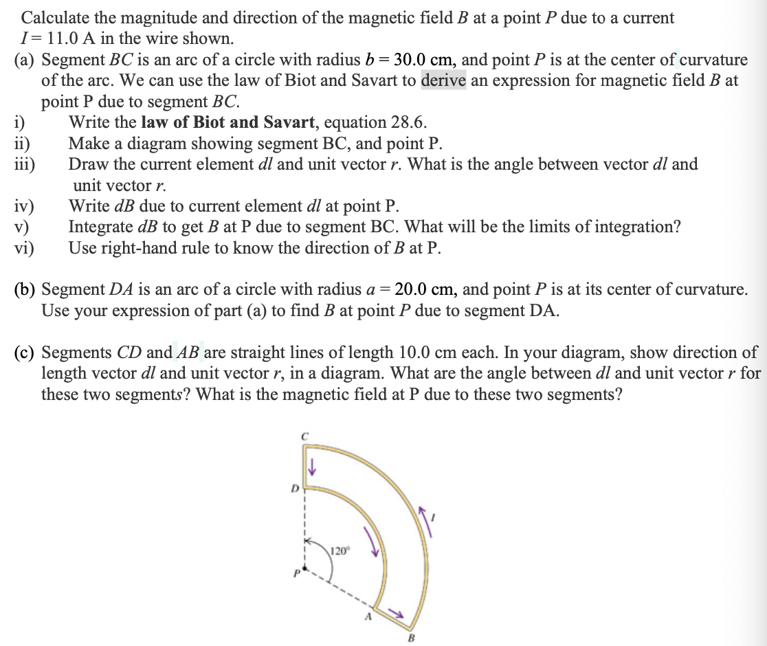 Solved Calculate the magnitude and direction of the magnetic | Chegg.com