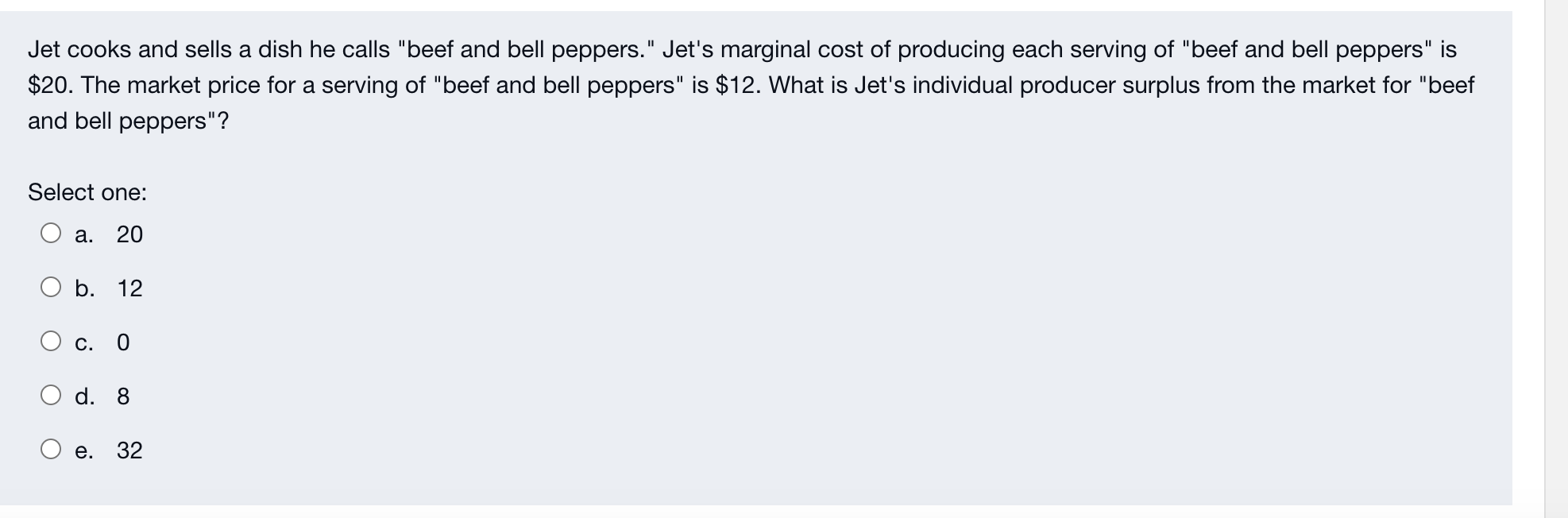 Solved Jet cooks and sells a dish he calls "beef and bell | Chegg.com
