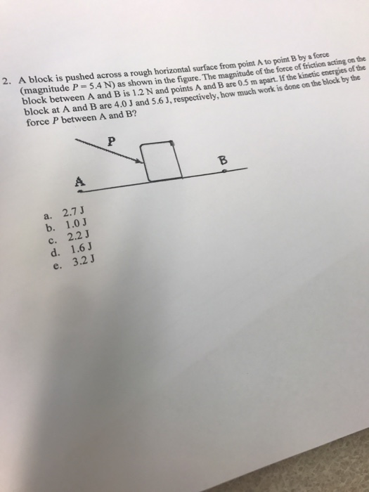 Solved A block is pushed across a rough horizontal surface | Chegg.com