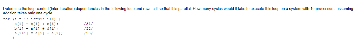 Solved Determine the loop-carried (inter-iteration) | Chegg.com