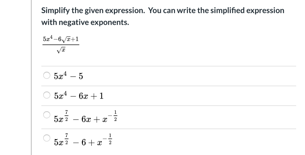Solved Simplify the given expression. You can write the | Chegg.com