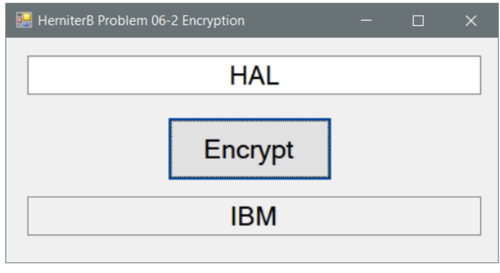Solved Usuing Visual Basic 2017 Write a program that encodes | Chegg.com