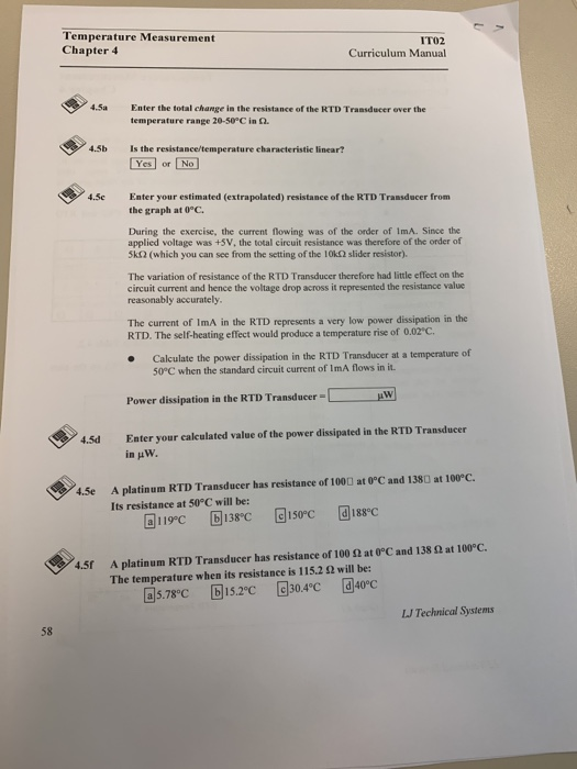 IT02 Temperature Measurement Chapter 4 Curriculum | Chegg.com
