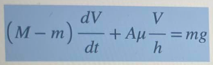 Solved (M−m)dtdV+AμhV=mg | Chegg.com