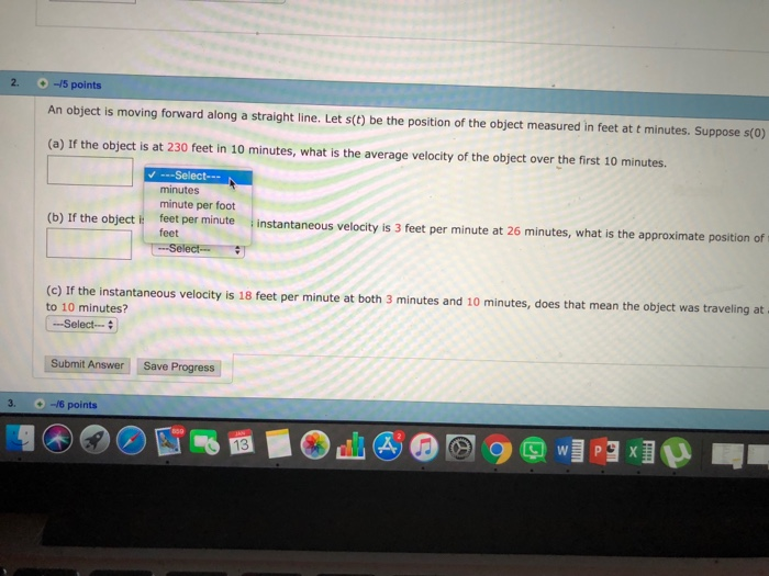 Solved 2. -15 points An object is moving forward along a | Chegg.com