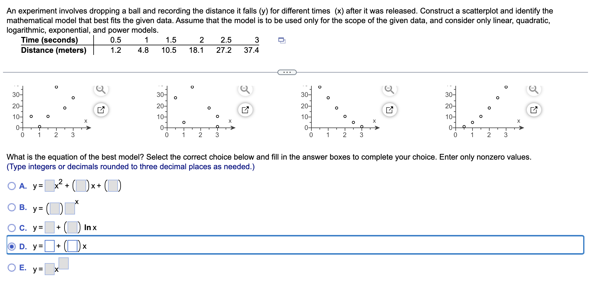 Solved An experiment involves dropping a ball and recording | Chegg.com