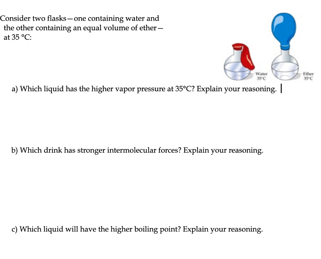 Solved Consider two flasks-one containing water and the | Chegg.com