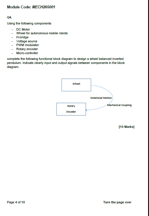 Solved Module Code: MECH265001 Q4. Using the following | Chegg.com