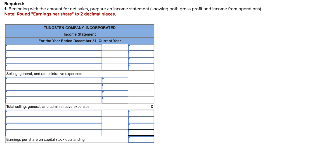 Solved Required: 1. Beginning with the amount for net sales, | Chegg.com
