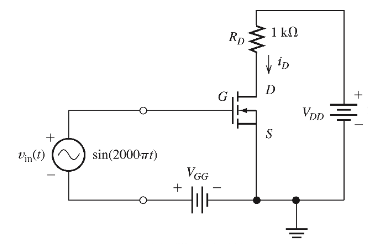 Solved For the MOSFET circuit of the figure below, using | Chegg.com
