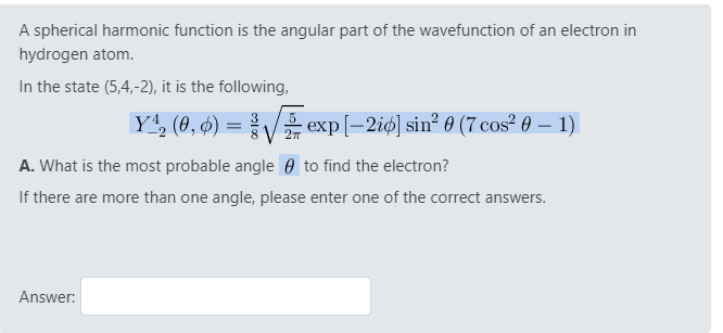 Solved A spherical harmonic function is the angular part of | Chegg.com