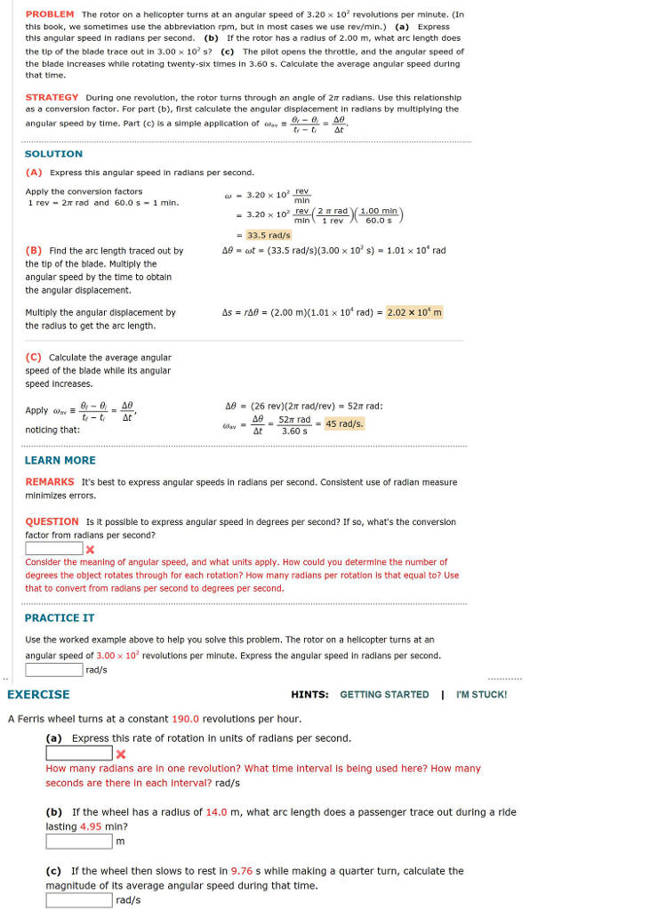 Solved PROBLEM The rotor on a helicopter turns at an angular | Chegg.com